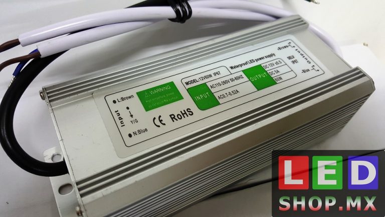 FUENTE LED 12V 5A 60W EXTERIOR – LedShop.Mx