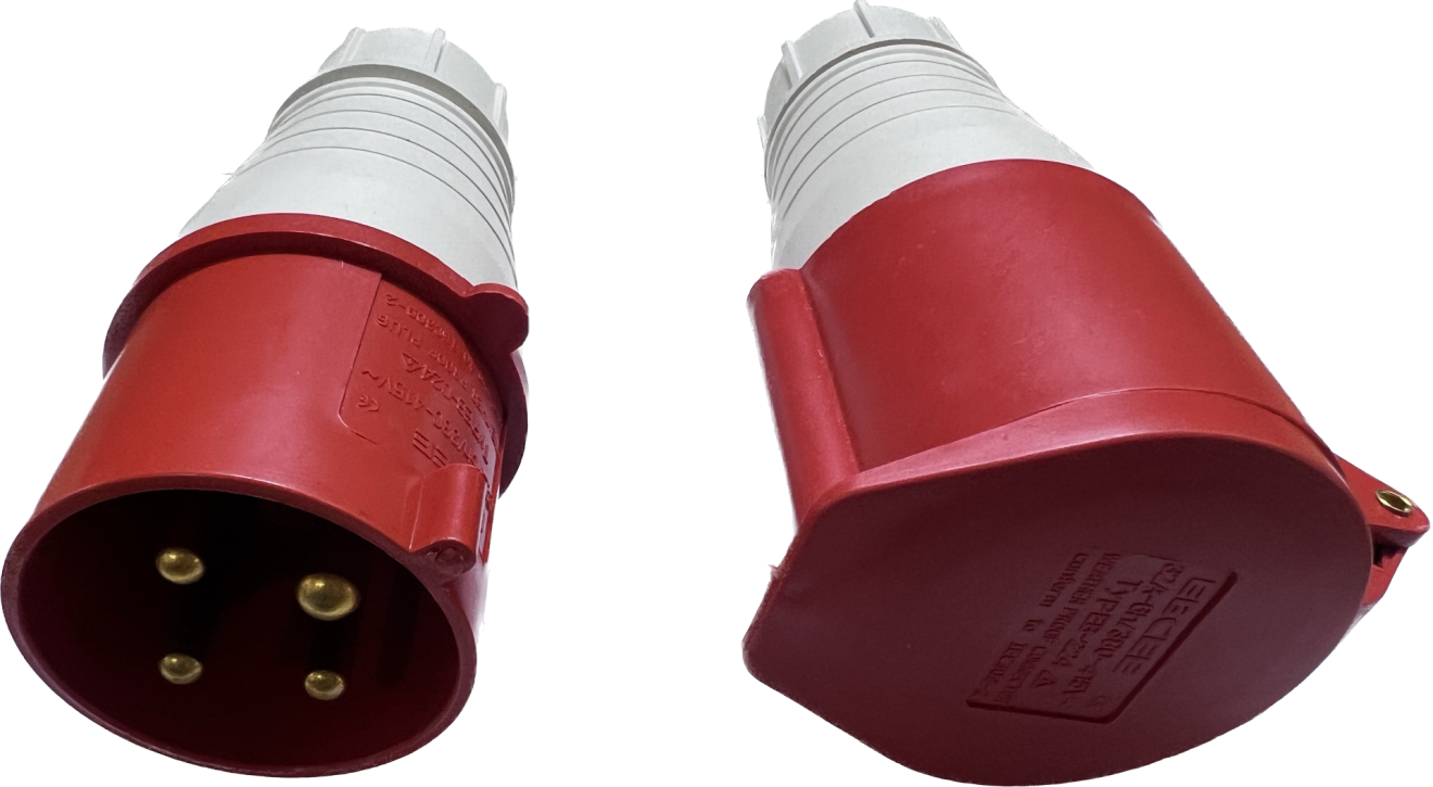 Clavija y Cople Industrial 4 Pines 32a 220/340v Rojo – LedShop.Mx